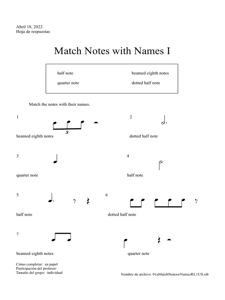 01a Match Notes W Names RL1 US - Answer TRESILLOS - Full Score | PDF