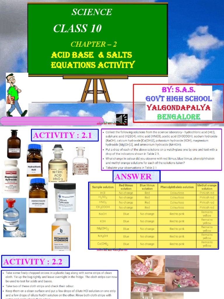 10th STD Science Chapter-2 Activity Eng Version 2022-23 by Sas | PDF ...