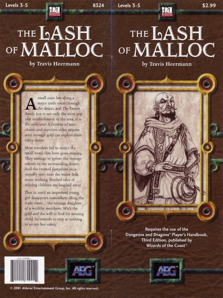 AEG8324 The Lash of Malloc (L3-5) - Alderac Entertainment Group | PDF