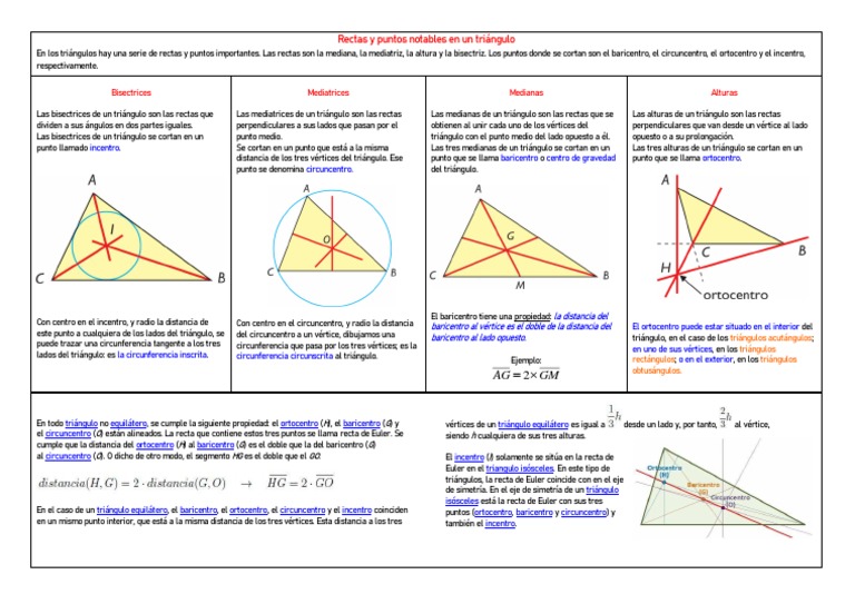 Puntos y Rectas de Un Triangulo | PDF | Triángulo | Matemática Elemental