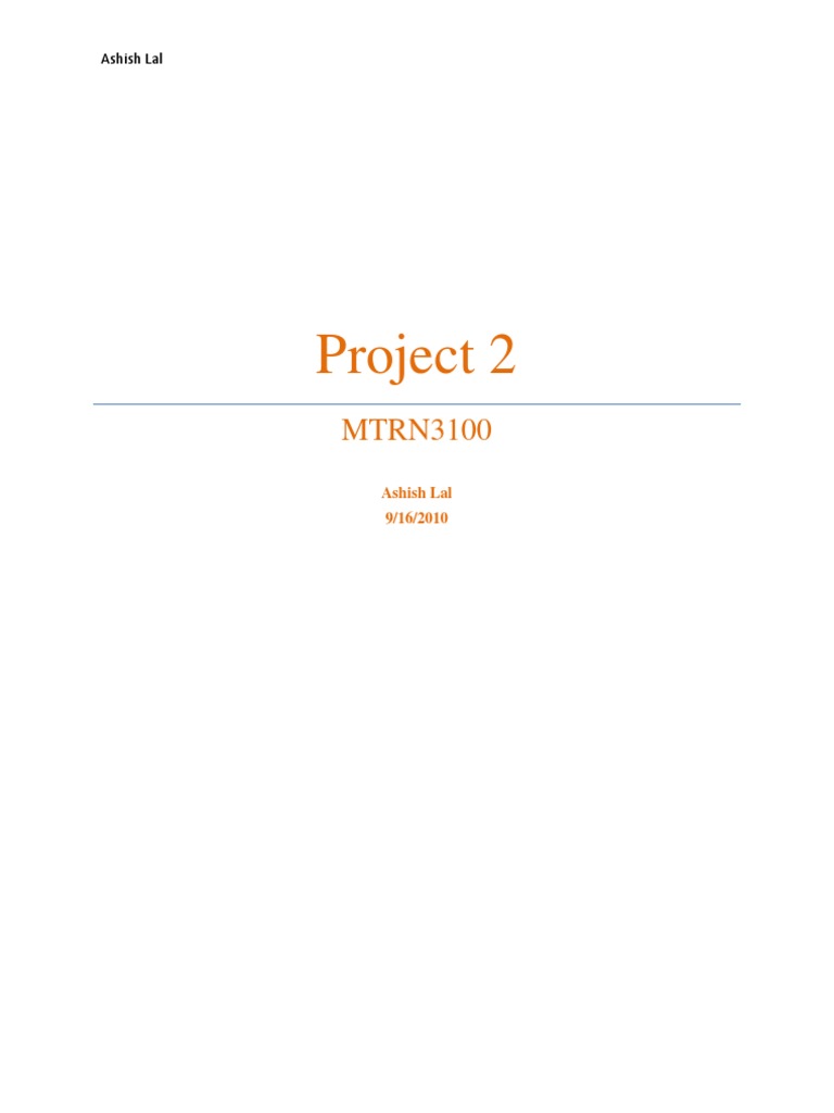 Project 2 | PDF | Robot | Robotics