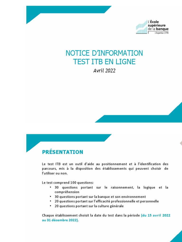 Test ITB en Ligne 2022 | PDF | Informatique