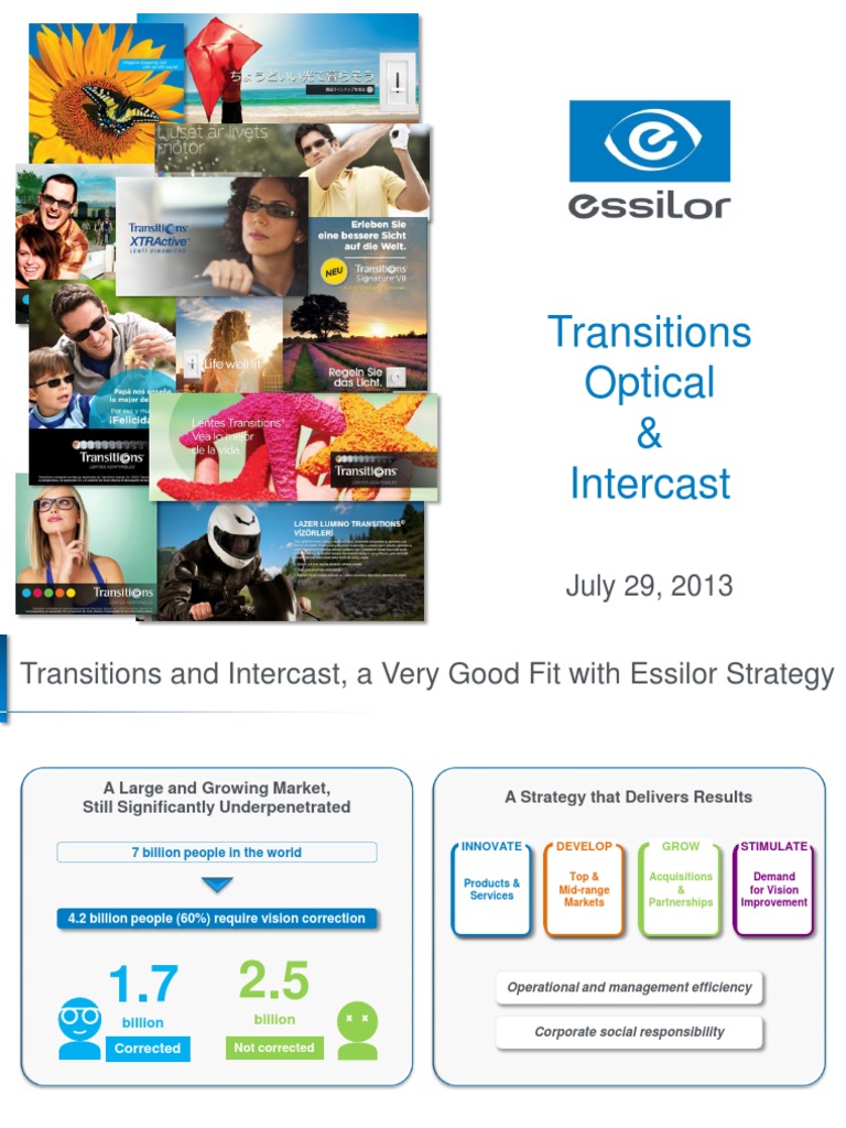Essilor Acquisition Transitions Presentation July-29-1 | PDF | Business ...