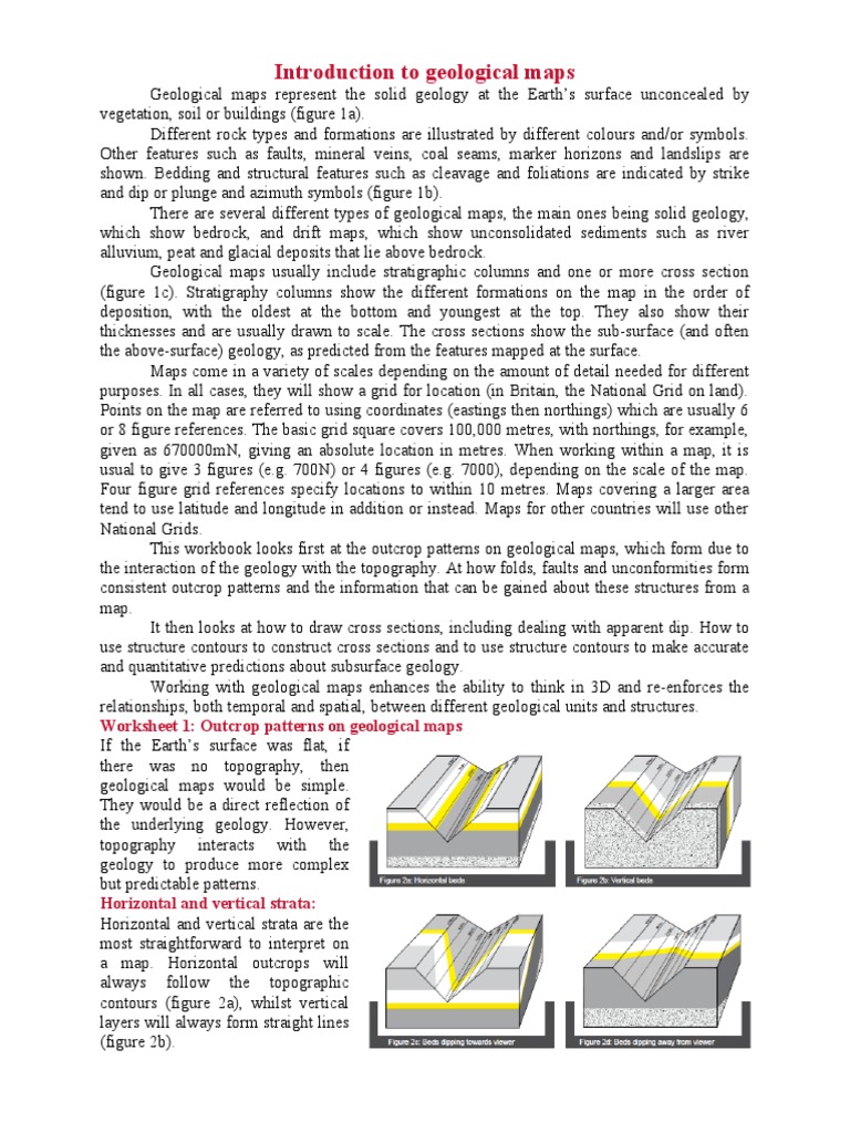 Introduction To Geological Maps | PDF | Contour Line | Fault (Geology)