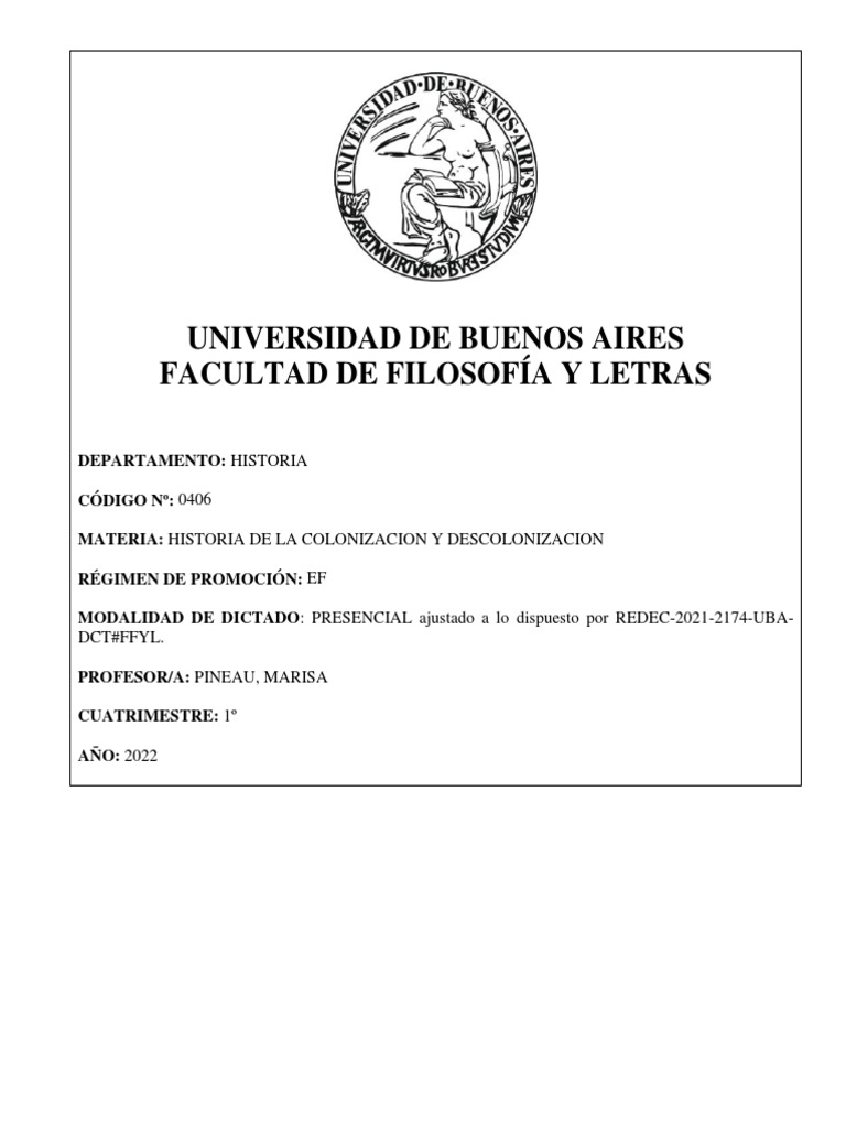 Programa HCyD 2022 | PDF | Prueba (evaluación) | Colonialismo