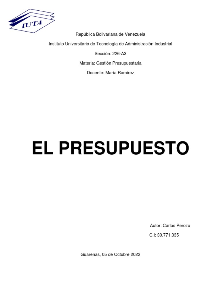 Informe Gestion Presupuestaria | PDF | Presupuesto | Planificación