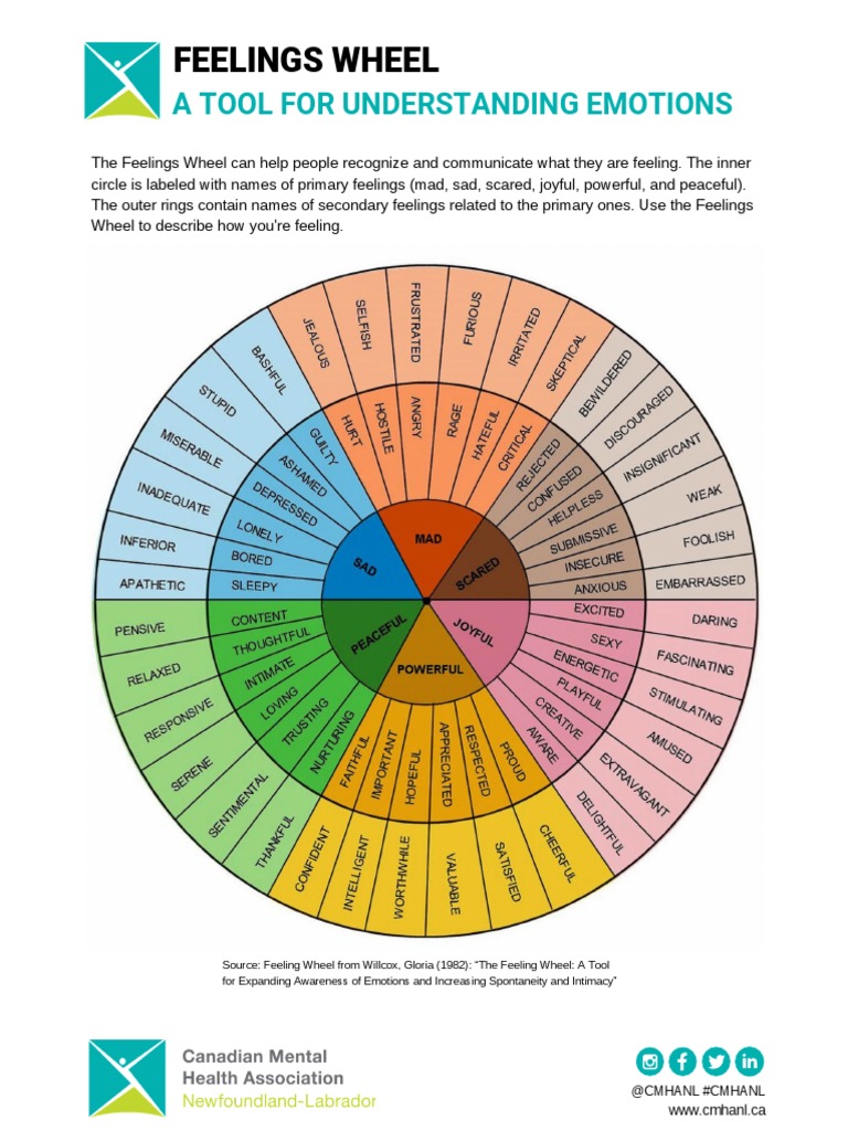 Emotions Guide: The Feelings Wheel | PDF | Self-Improvement