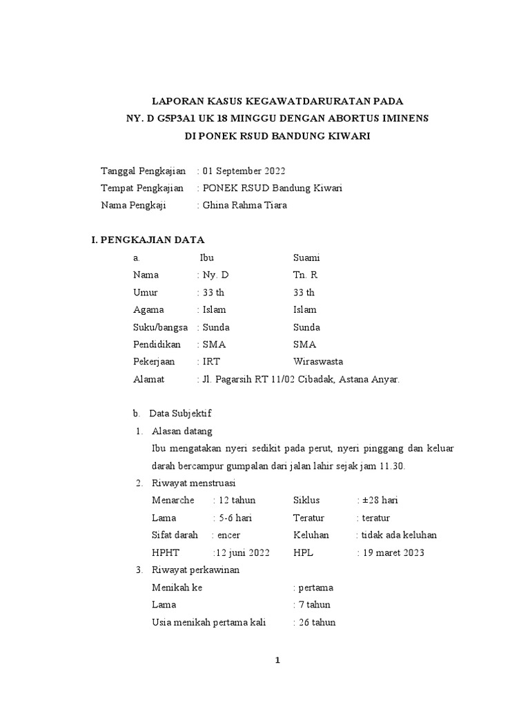 Penanganan Abortus Inkomplit 12 Minggu | PDF