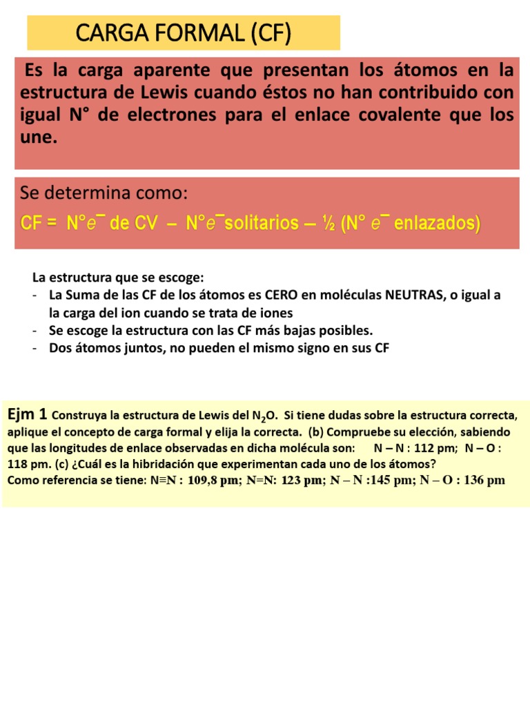 4 - CARGA FORMAL (CF) y TOM-2020 | PDF | Enlace químico | Orbital Molecular