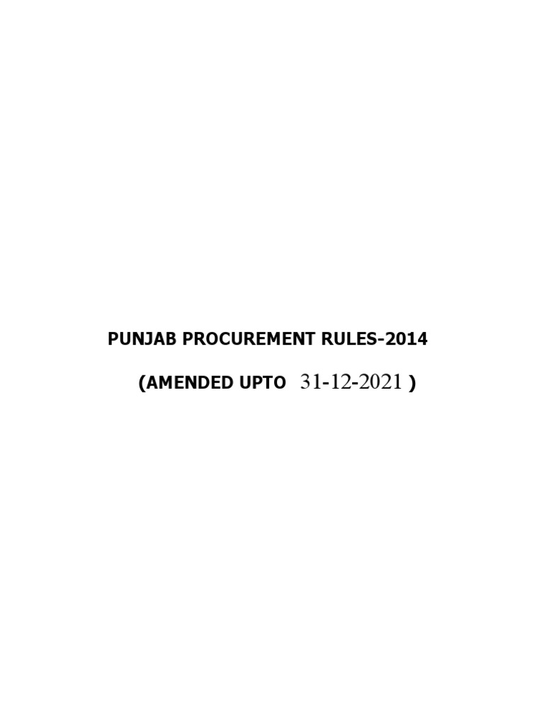 PPRA Rules (Amended 31-12-2021) | PDF | Procurement | Business