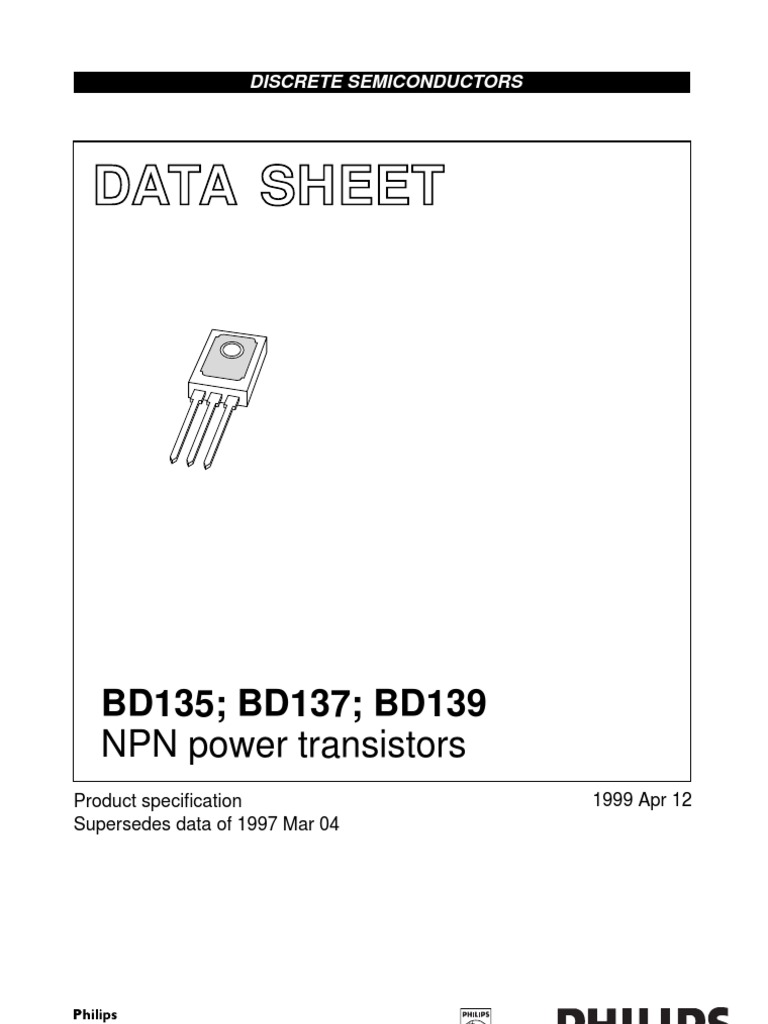 Bd139 Datasheet | Bipolar Junction Transistor | Transistor