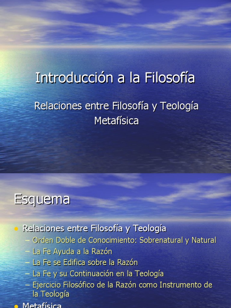 Filosofía y Teología: Conocimiento y Fe | PDF | Metafísica | Fe