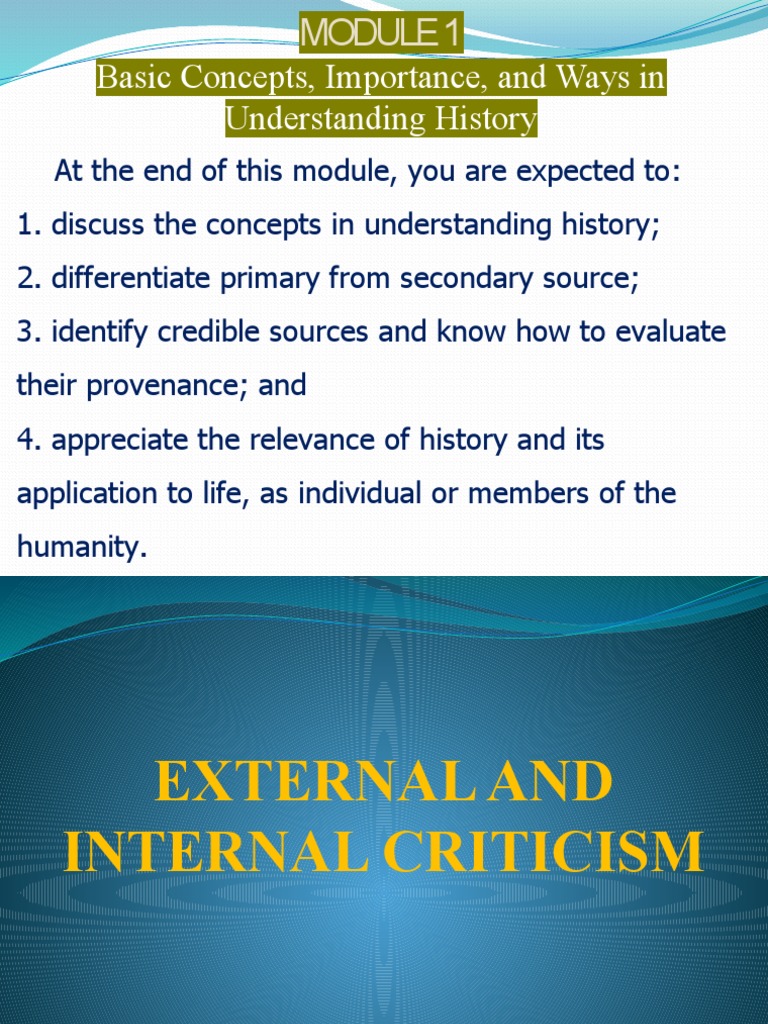 Module 1. Internal and External Criticisms | PDF