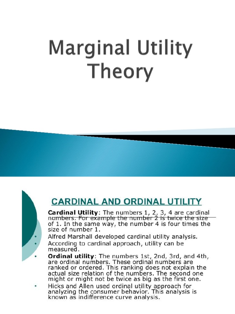 Marshallian Utility Analysis Ghazla PDF