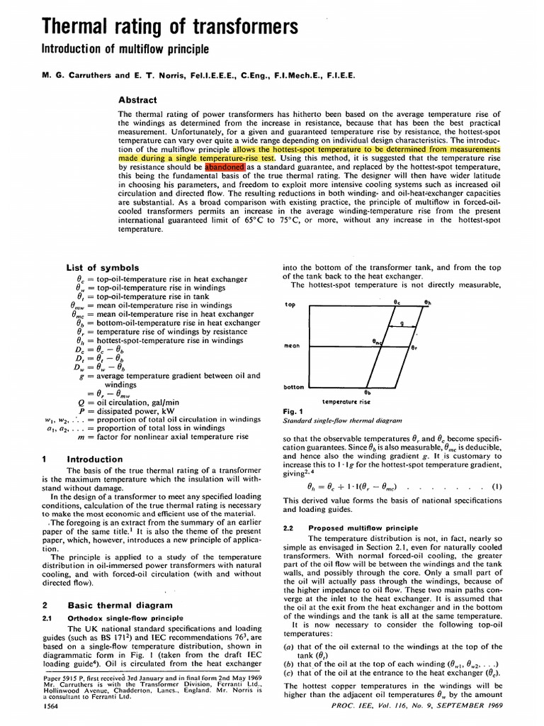 Thermal Rating of Transformers | PDF | Transformer | Temperature