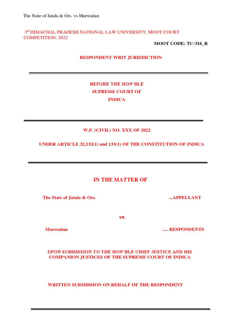 Respondent Side Memorial FINAL | PDF | Obscenity | Freedom Of Speech