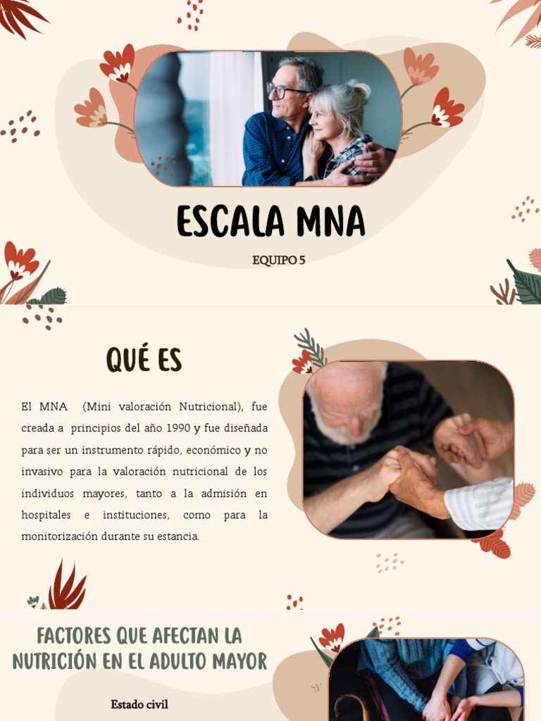 Escala MNA: Valoración Nutricional Geriátrica | PDF | Dieta | Nutrición
