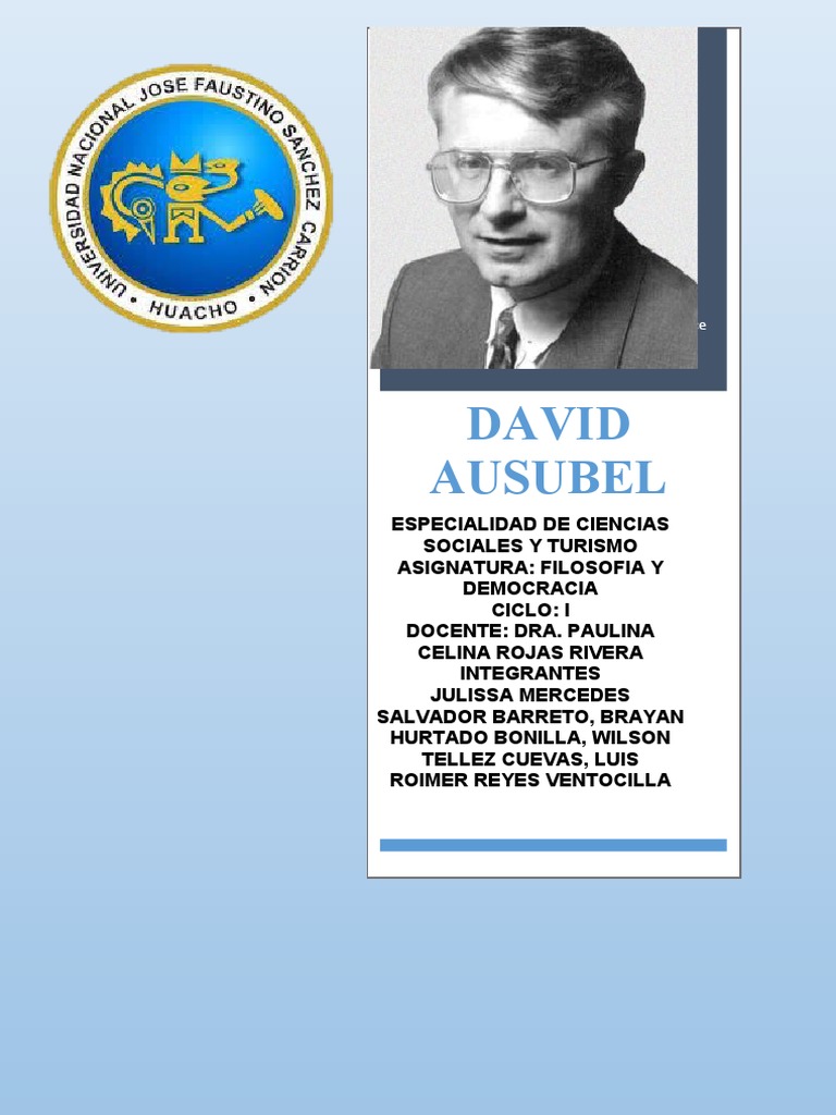David Ausubel | Descargar gratis PDF | Aprendizaje | Interacciones de disciplina académica