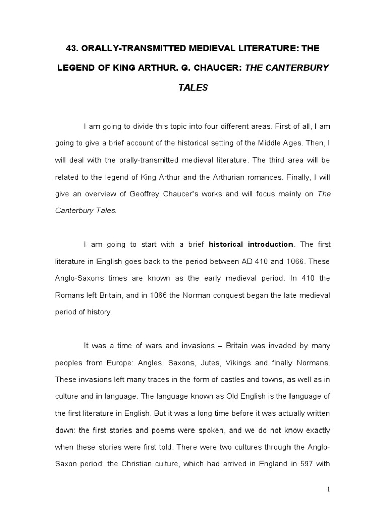 Tema 43 | PDF | King Arthur | Excalibur