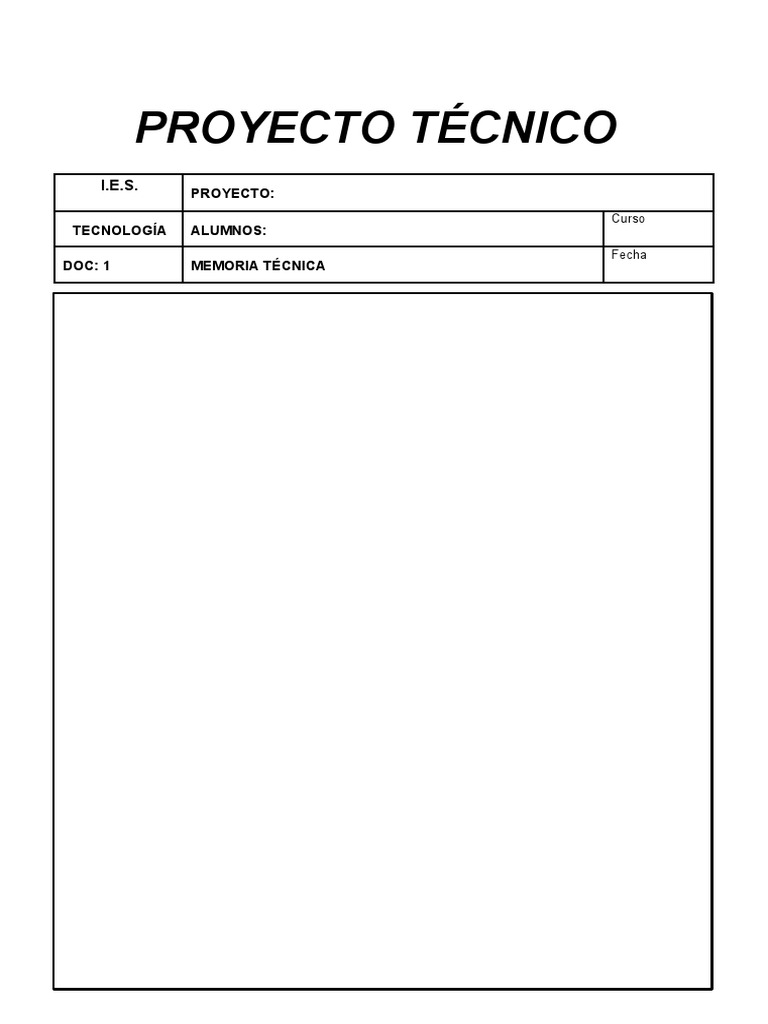 Memoria Técnica del Proyecto Técnico | PDF