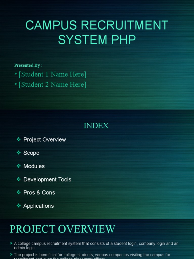 Campus Recruitment System - PHP P012 | PDF | Cyberspace | Software