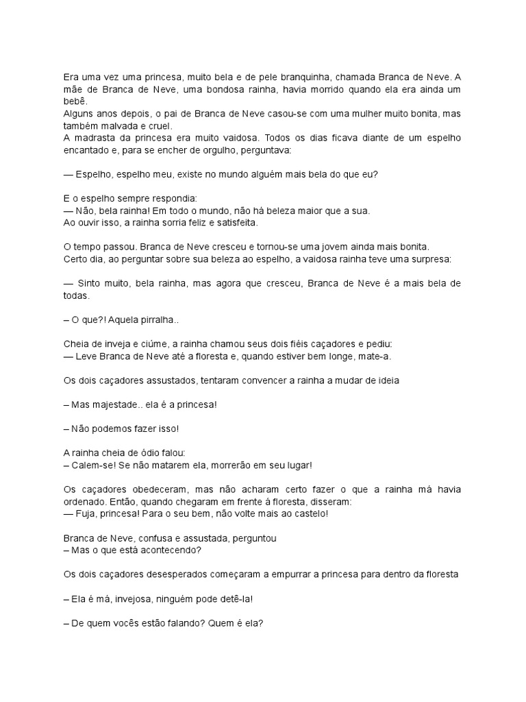 Roteiro - Branca de Neve | PDF