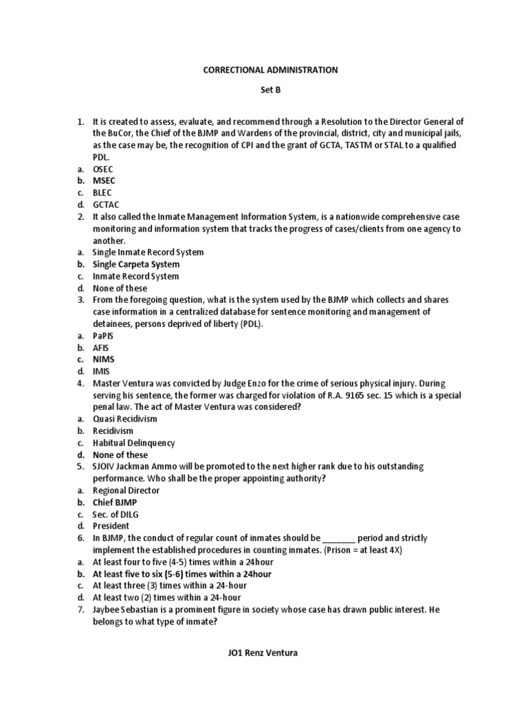 CORRECTIONAL ADMINISTRATION GUIDE | PDF | Probation | Prison