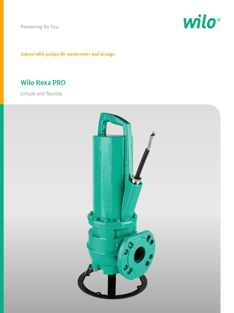 Brochure Wilo Rexa Pro | PDF | Electrical Engineering | Hydraulics