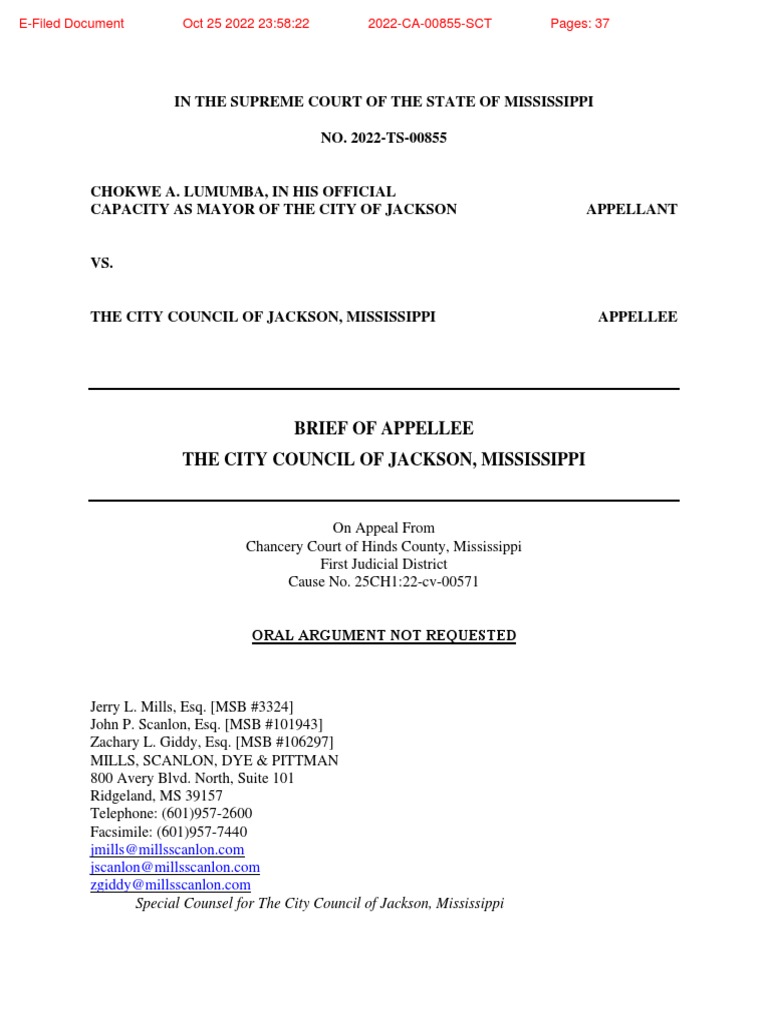 City of Jackson Brief Response | PDF | Summary Judgment | Judgment (Law)