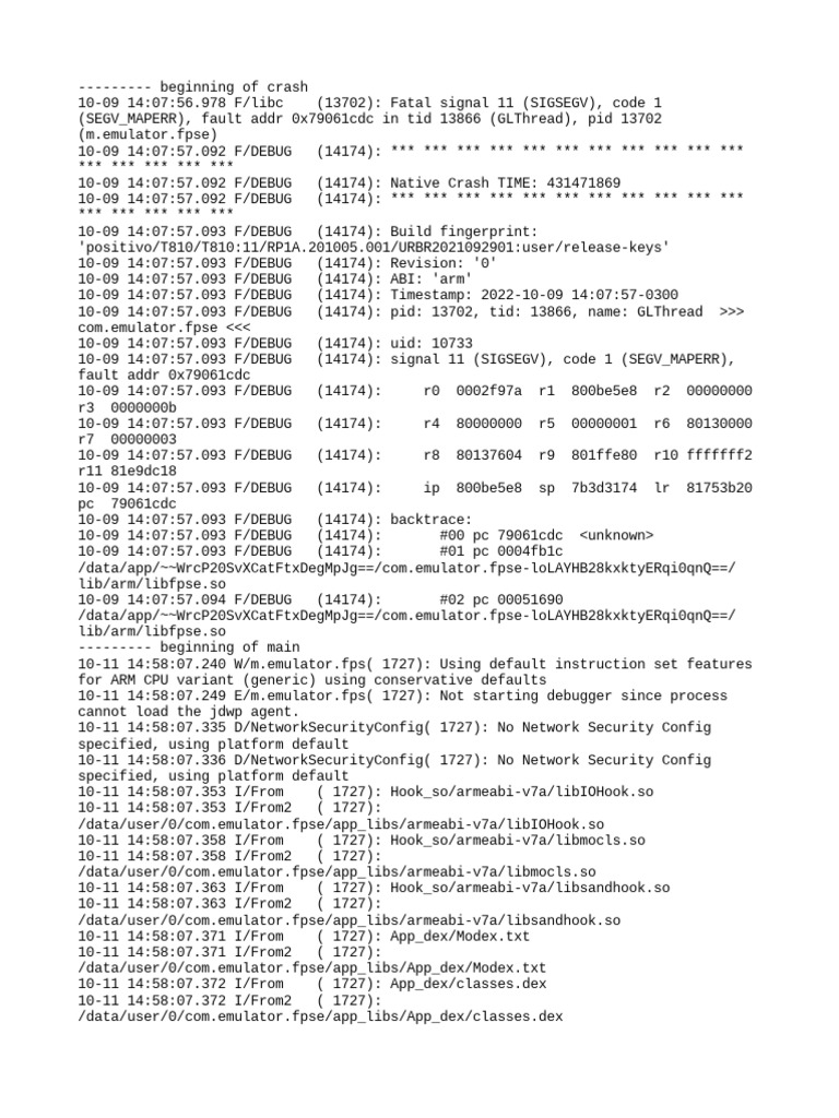 Fpsecrashlog | PDF | Central Processing Unit | Software