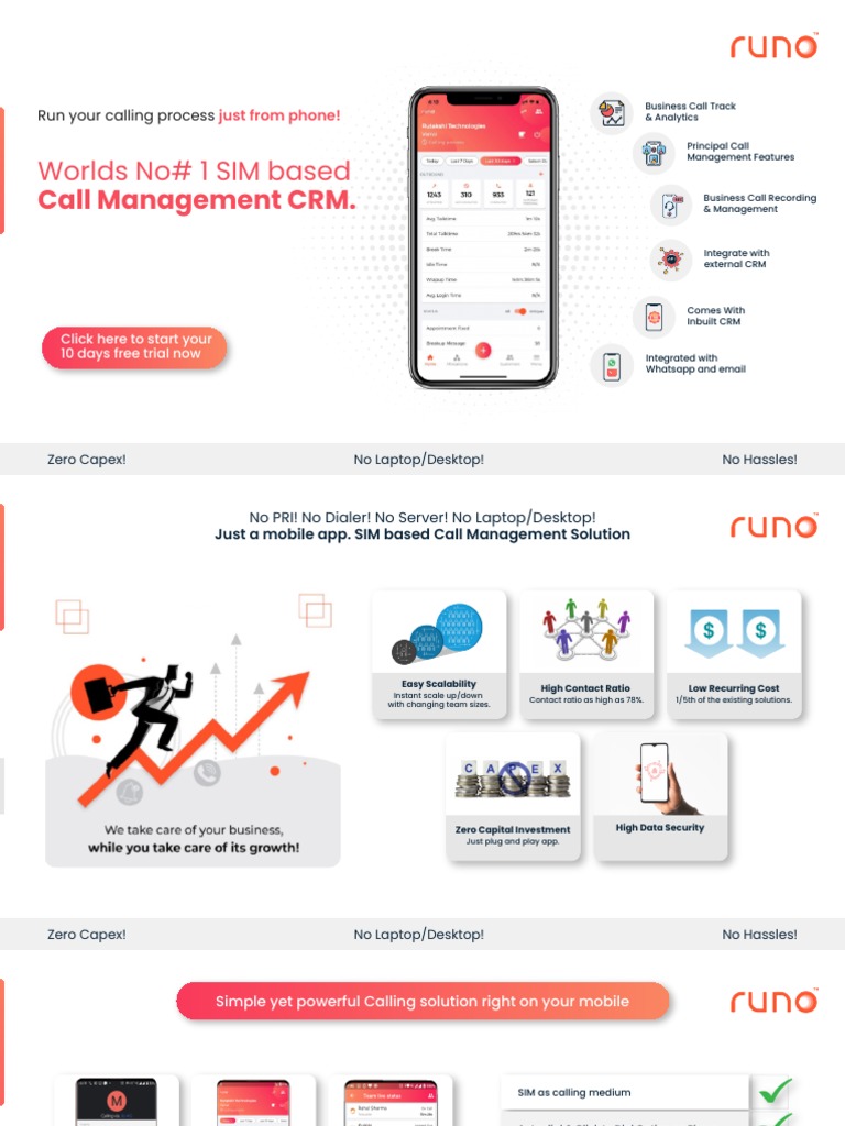 RUNO CM CRM e - Broucture | PDF | Customer Relationship Management ...