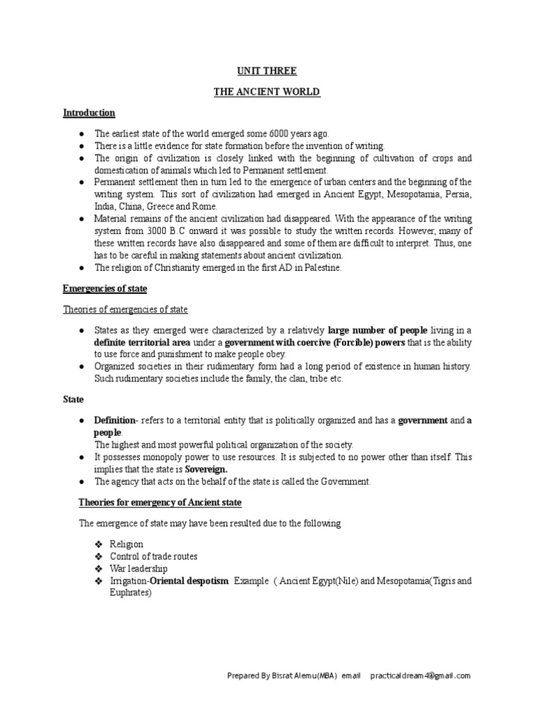 Grade 11 Unit 3 Part ONE - 2 | PDF | Ancient Egypt