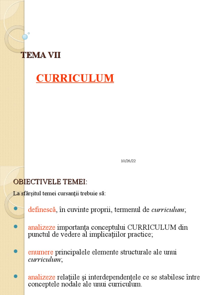 Tema VII - Curriculum | PDF
