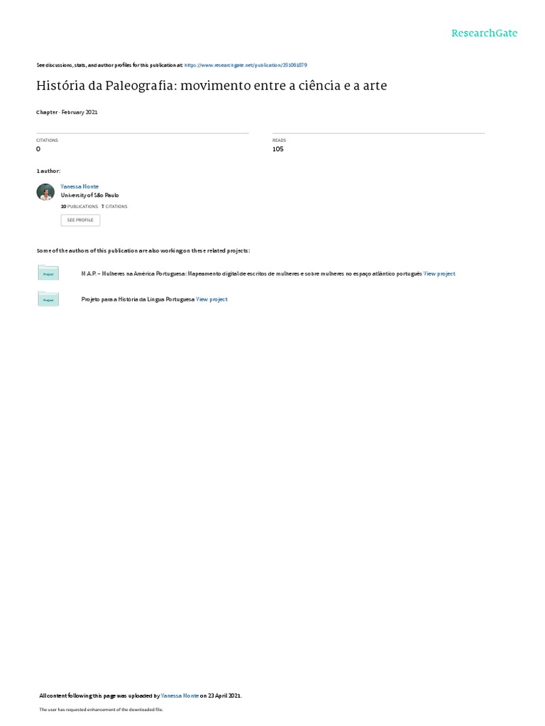 História Da Paleografia | PDF | Science | Historiografia