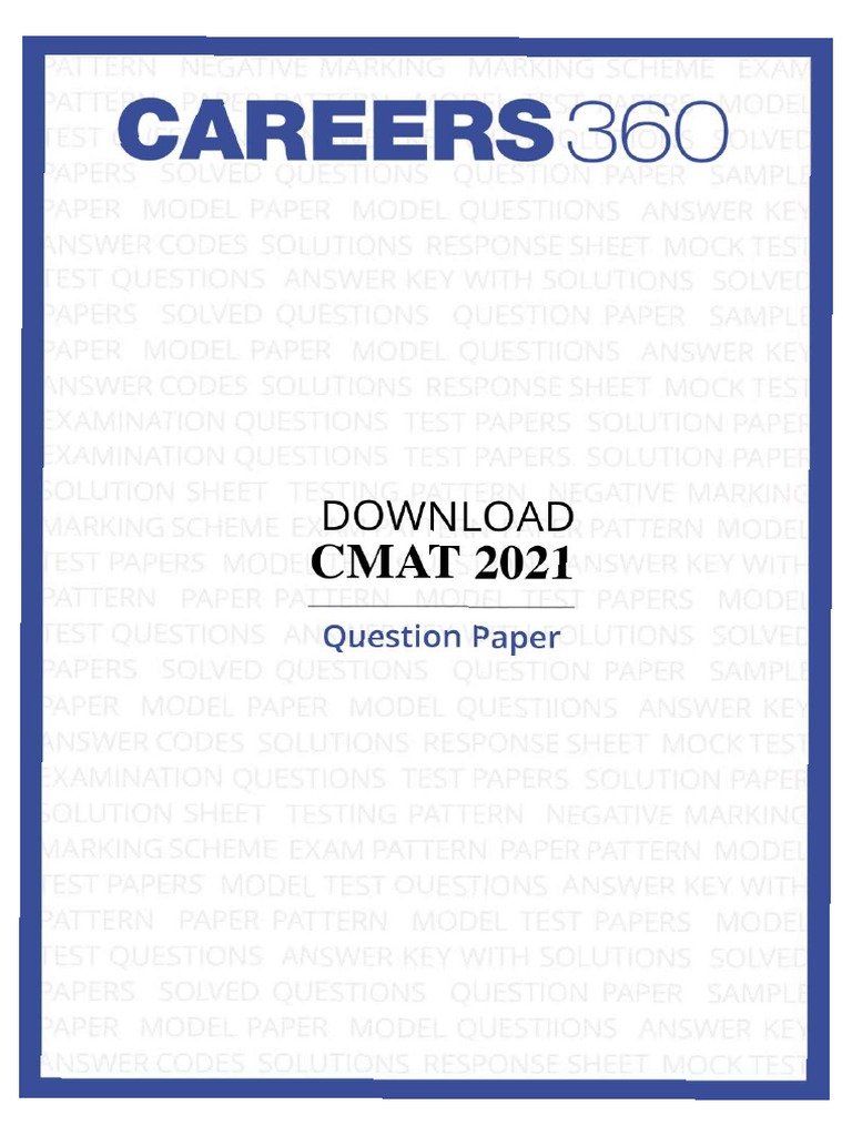CMAT 2021 Question Paper and Answer Key | PDF