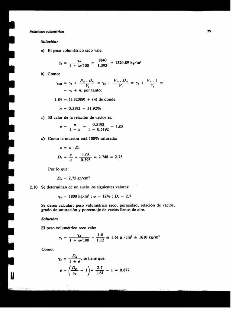 Relaciones Gravimetricas y Volumetricas 9 1 | PDF