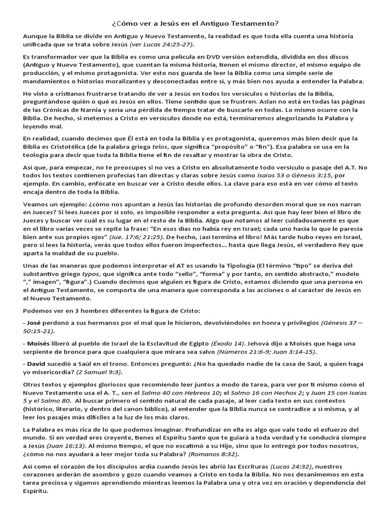 Cómo Ver A Jesús en El Antiguo Testamento | PDF | Biblia | Jesús