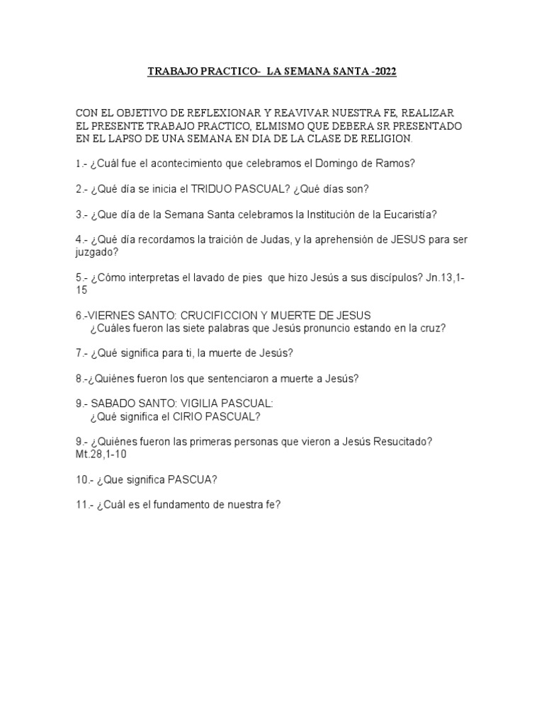 Practico Semana Santa | PDF