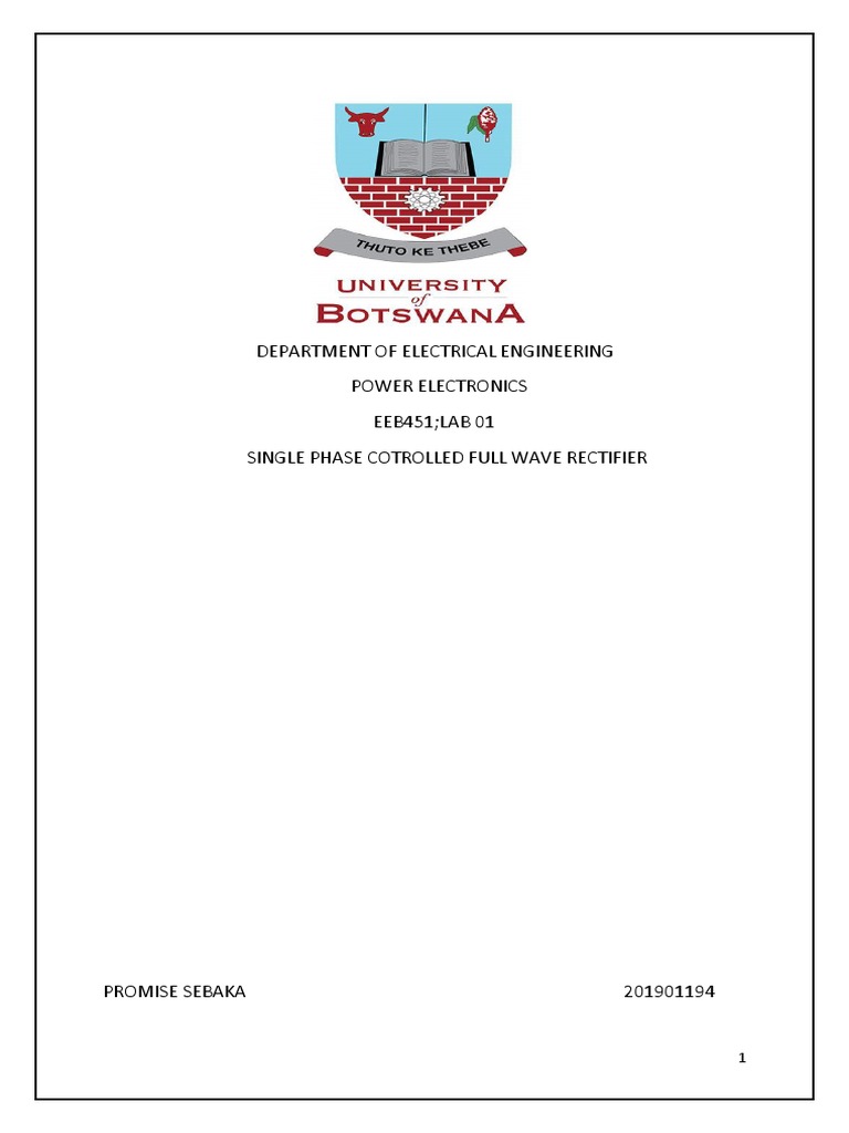 Eeb 451 Lab 01 | PDF | Rectifier | Direct Current