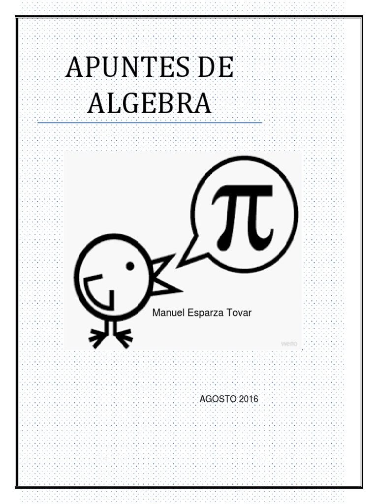 Apuntes De álgebra Pdf Multiplicación álgebra