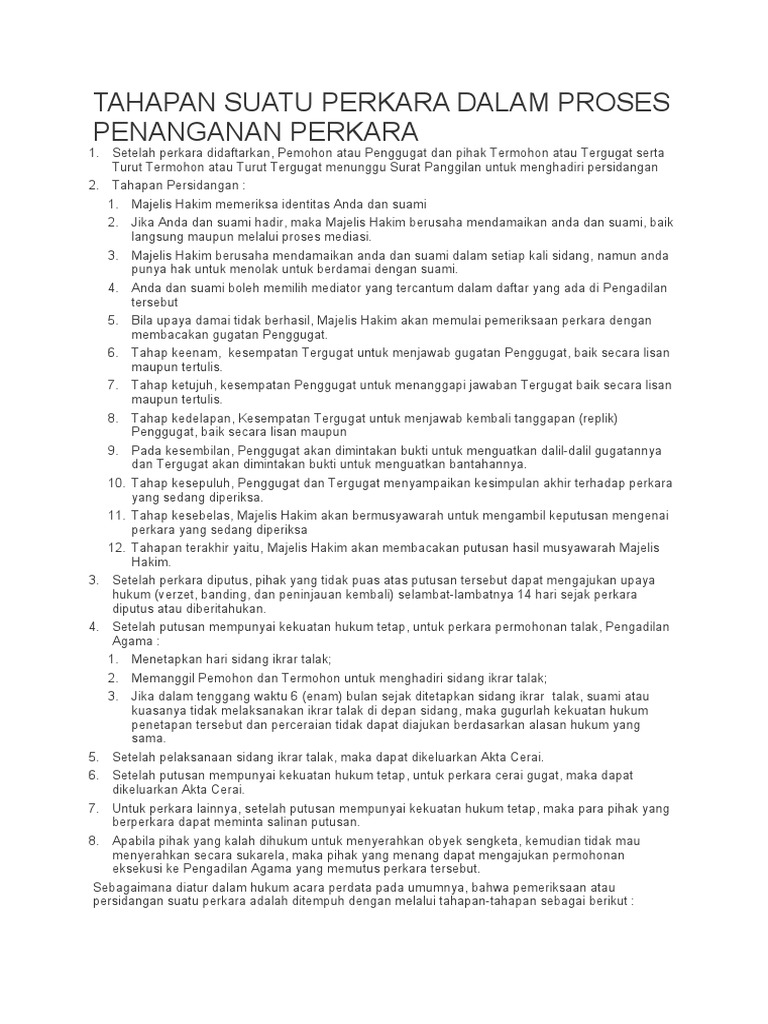 Alur Sidang Perdata | PDF