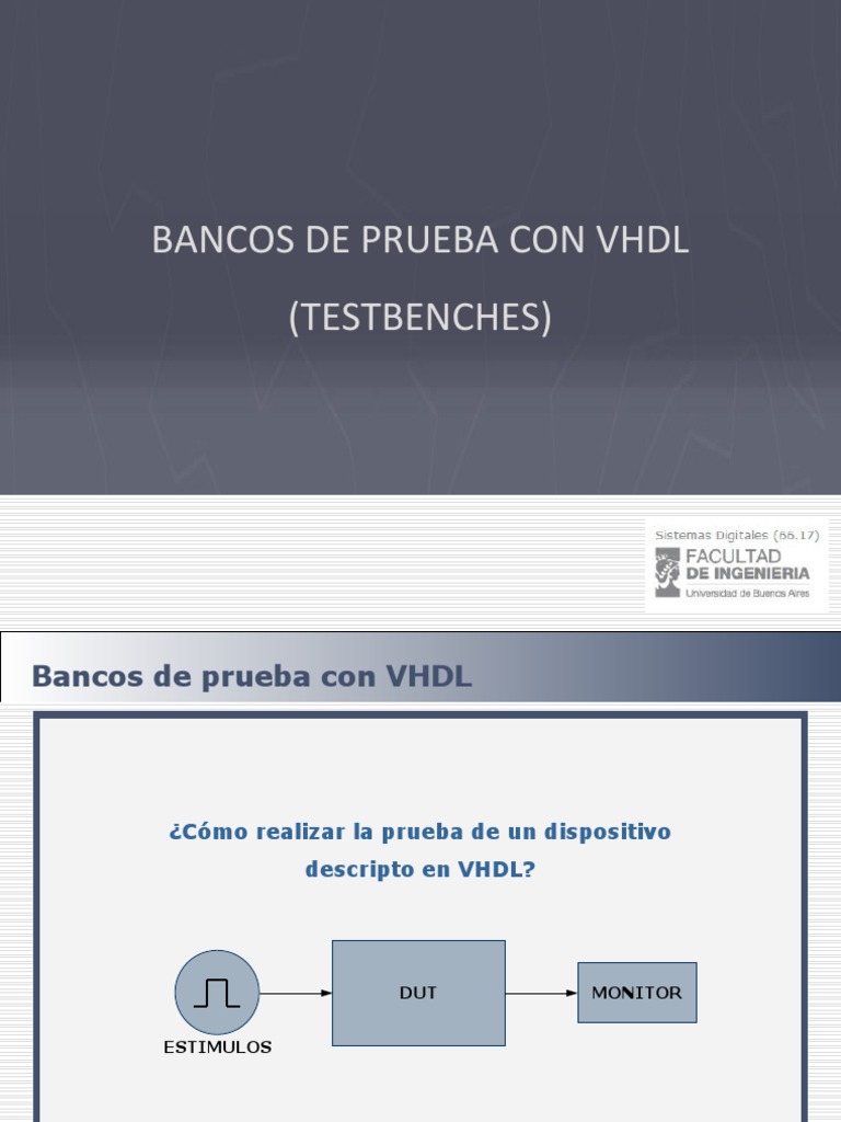 Test Bench | PDF | Vhdl | Diseño