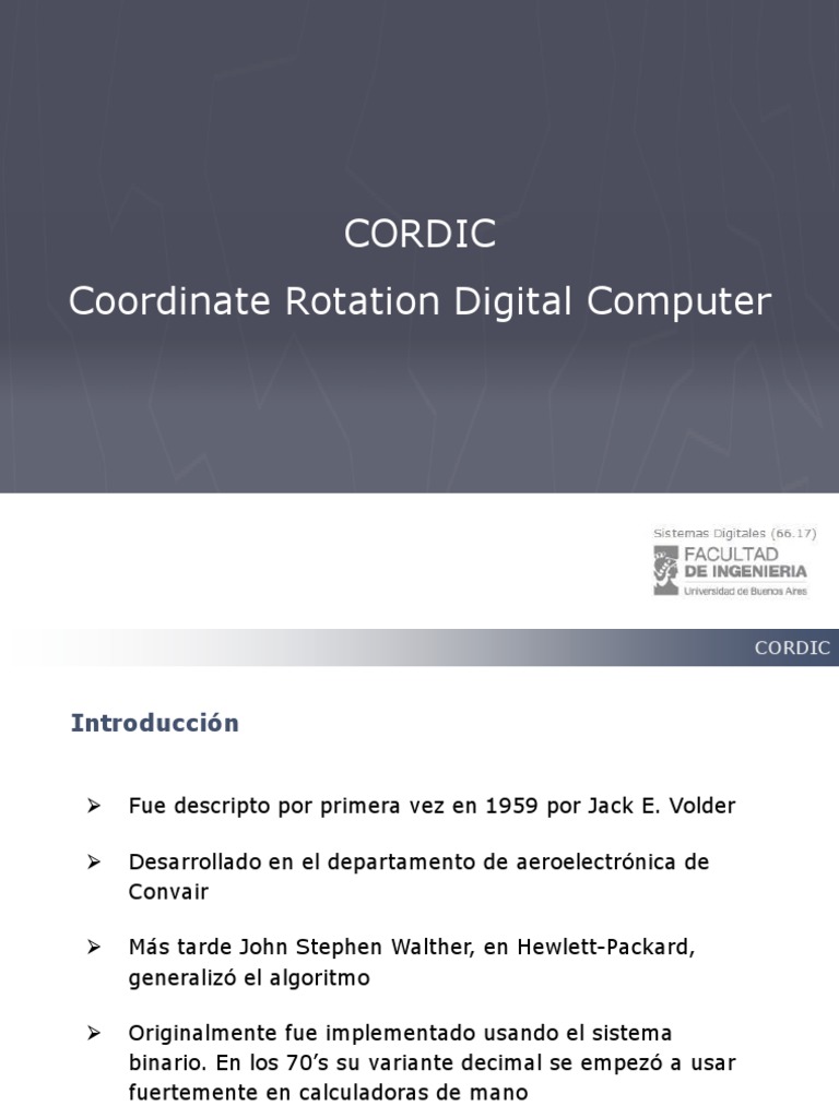 Cordic | PDF | Análisis matemático | Matemáticas