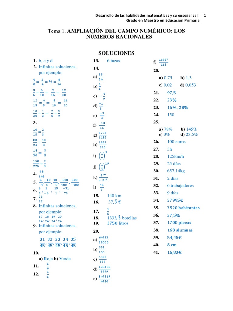 Tema 1. Ampliación Del Campo Numérico. Los Números Racionales ...
