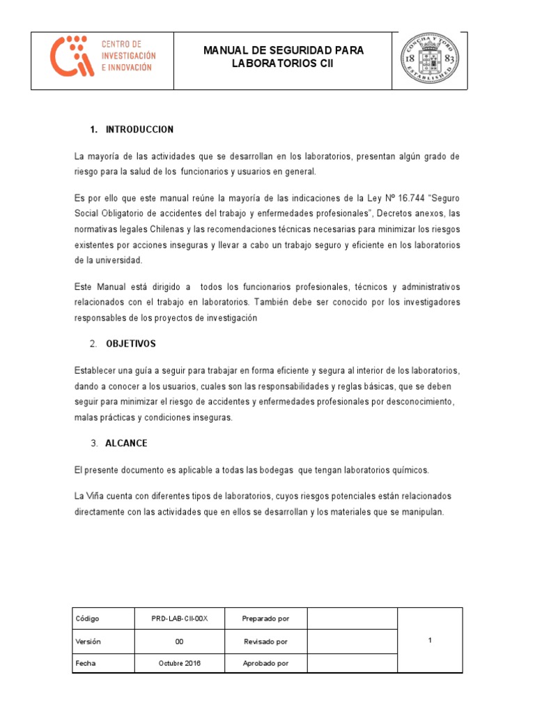 Manual de Seguridad para Lab. Cii | PDF | Laboratorios | Agua