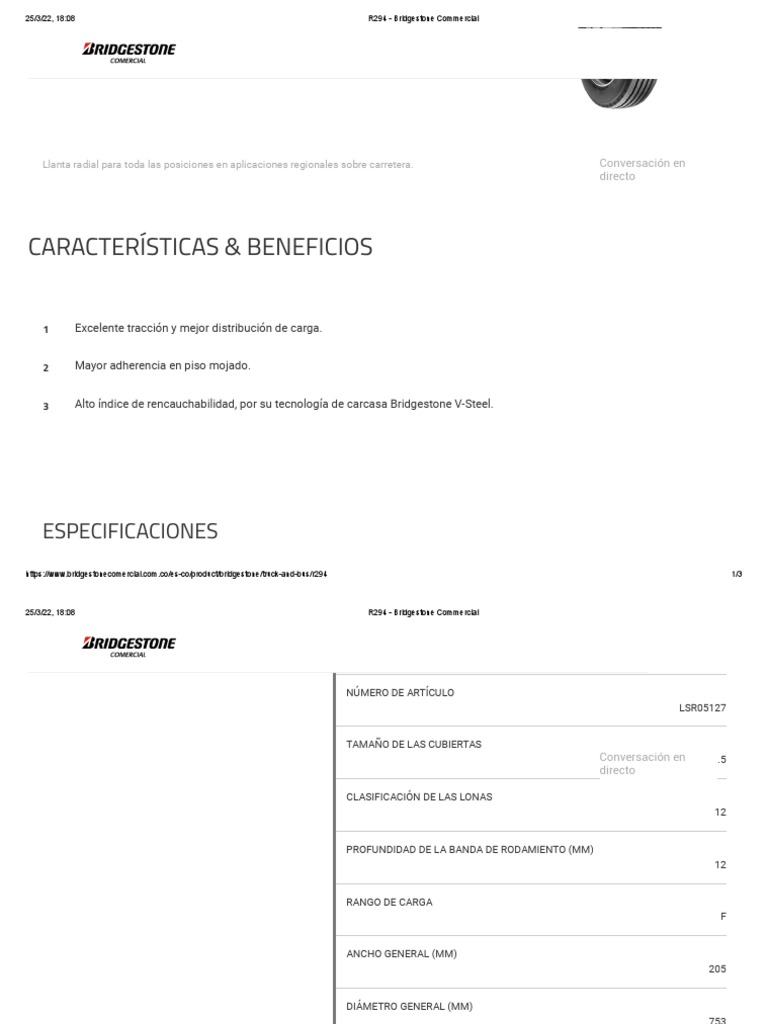 R294 - Bridgestone Commercial | PDF | Bienes manufacturados | Vehículo de motor