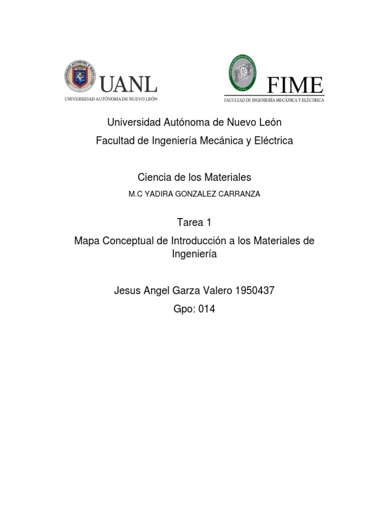 Mapa Conceptual Introduccion A Los Materiales de Ingenieria | PDF