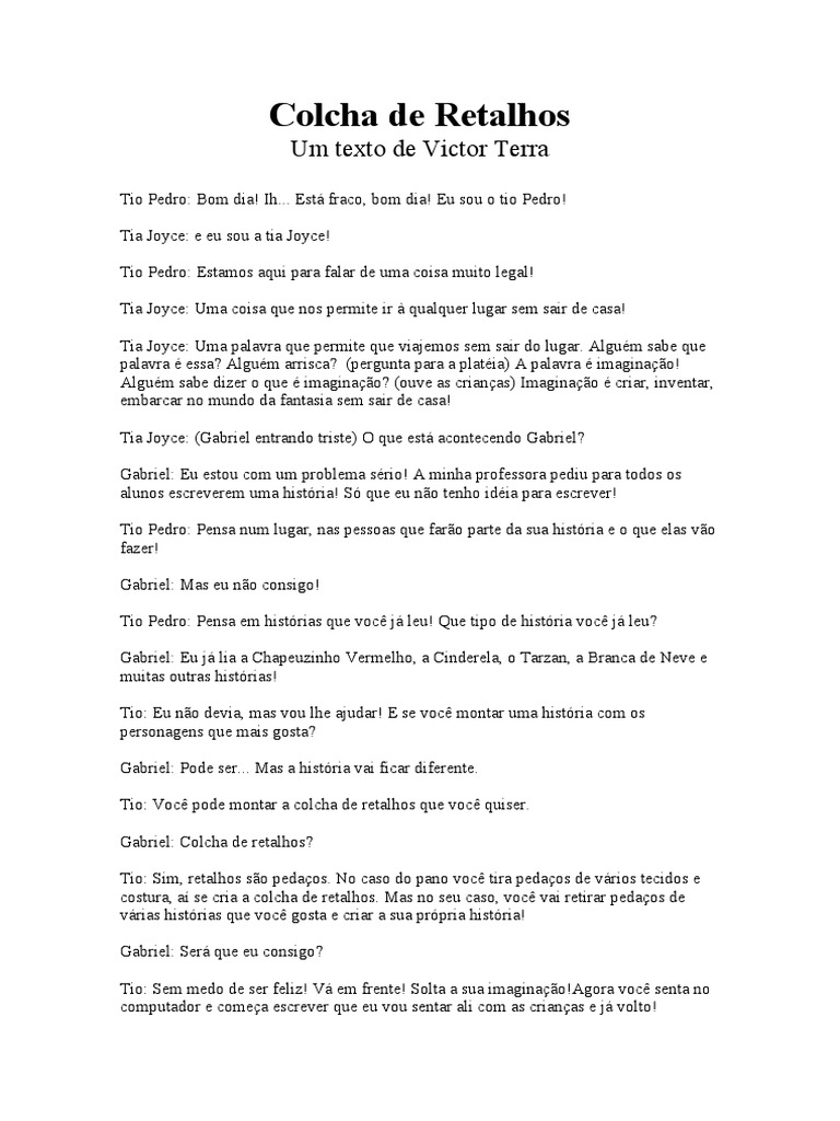 Colcha de Retalhos: Um Texto de Victor Terra | Download grátis PDF ...