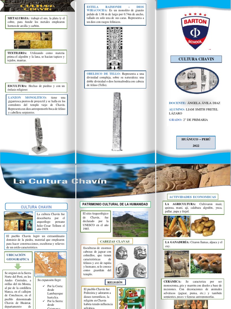 Triptico Cultura Chavin | PDF | Andes | Era precolombina Triptico Cultura Chavin | PDF | Andes | Era precolombina