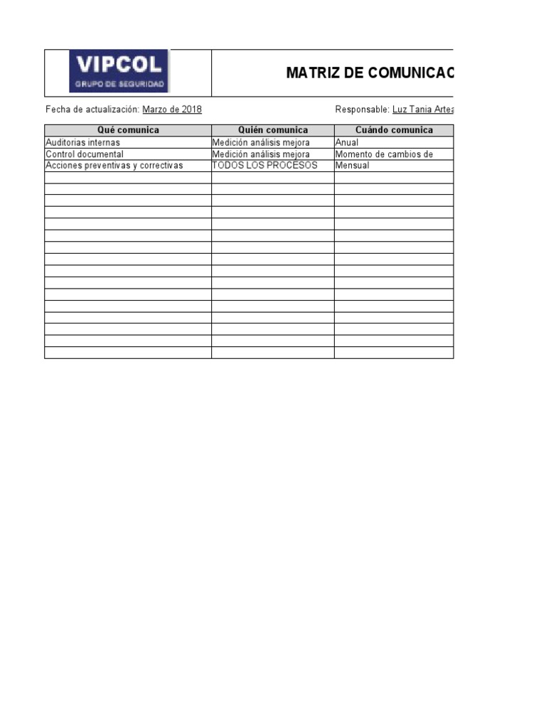 Matriz Comunicacion VIPCOL 2021 | PDF | Informática
